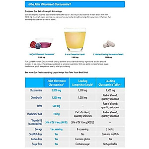 Glucosamine Chondroitin MSM - Natures Way Wellesse Joint Movement Liquid Dietary Joint Supplements Women Men - Hip Knee Back Arthritis with Hyaulic Acid Gluten - Move Free 33.8 oz (2)
