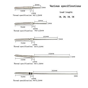 RuoFeng K Type Thermocouple Temperature Controller Sensor 9.8ft/3M Wire,100x5mm Stainless Steel Probe, 0-400° C