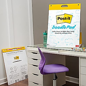 Post-it Doodle Pad, Portable Art Easel, Self-Stick Tabletop Easel Pad, 20 in x 23 in, 20 Sheets/Pad, 2 Pads/Pack (563R-DP)