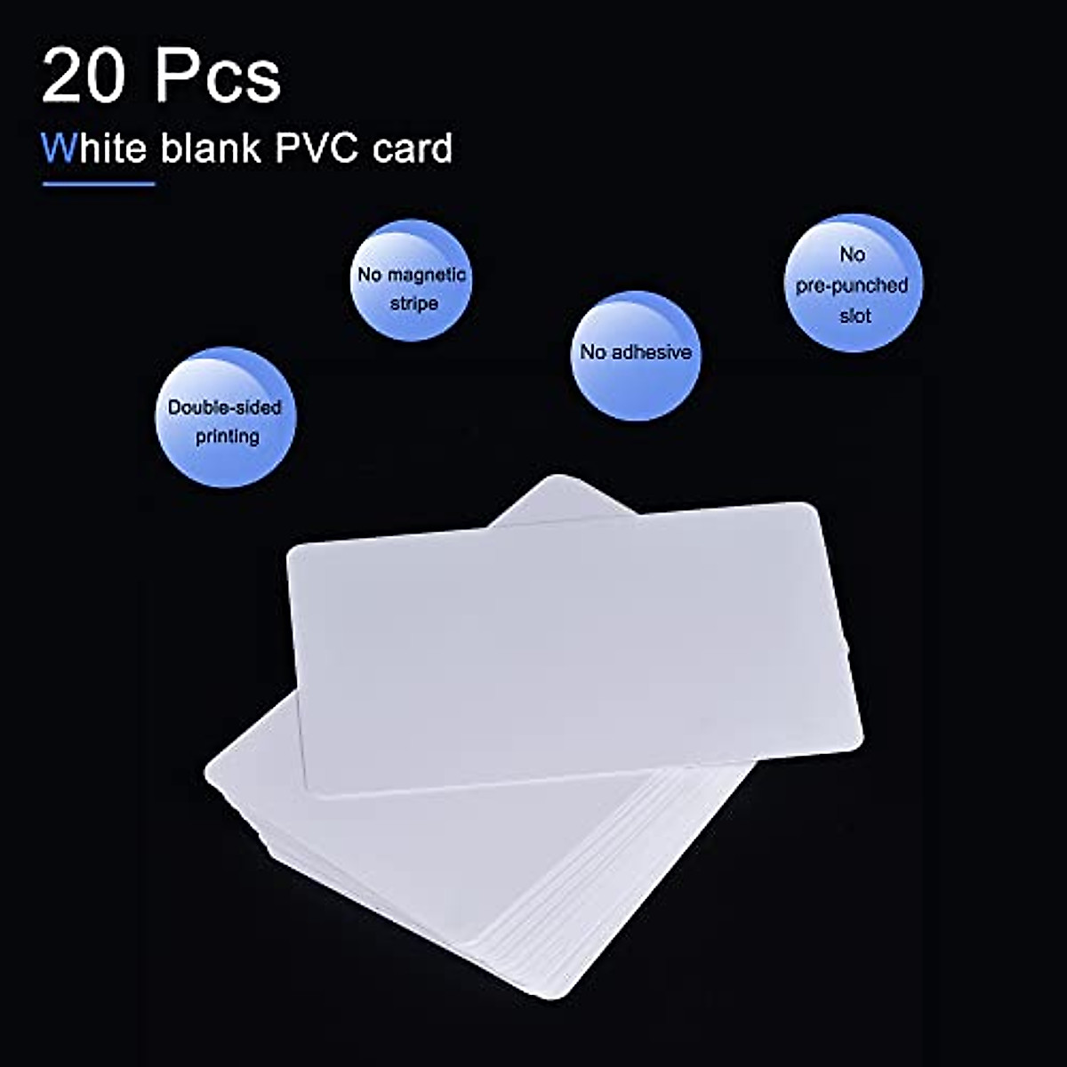 MECCANIXITY Blank PVC Cards for ID Badge Printers, Graphics Quality White Plastic CR80 10 Mil (CR8010) Pack of 20