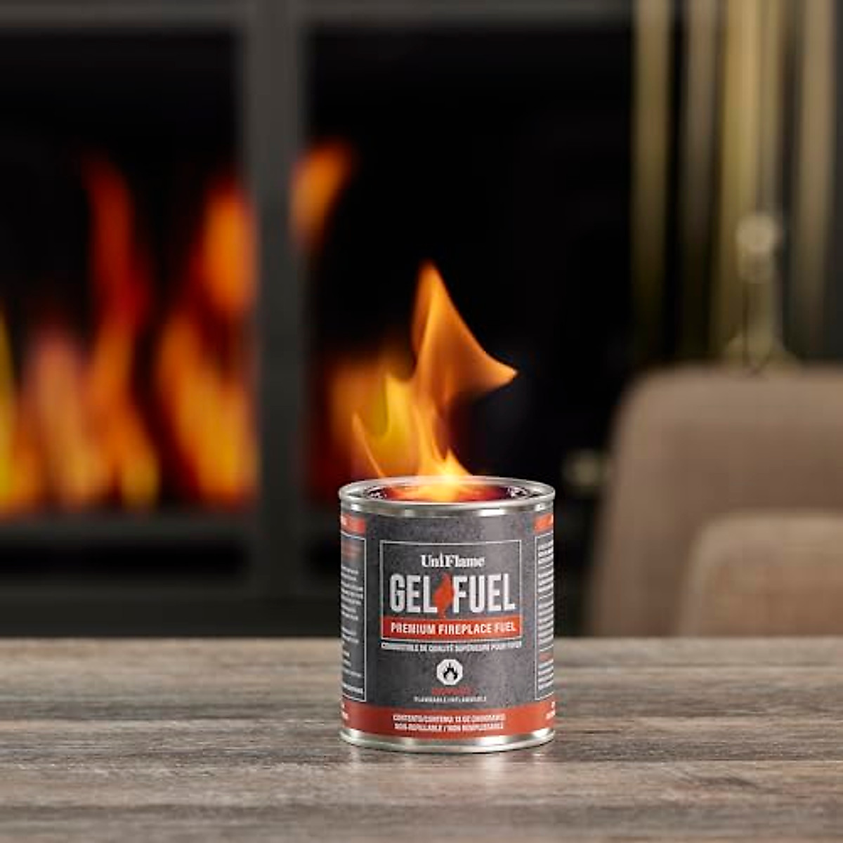 UniFlame - Gel Fuel, Premium Fireplace Fuel (12 Pack) | 12 13oz Cans