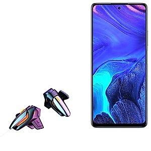 BoxWave Gaming Gear Compatible with Infinix Note 10 Pro (Gaming Gear by BoxWave) - Touchscreen QuickTrigger, Trigger Buttons Quick Gaming Mobile FPS for Infinix Note 10 Pro - Jet Black