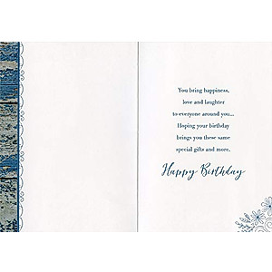 Designer Greetings 5 Daisies and Wooden Heart Birthday Card for Stepmom