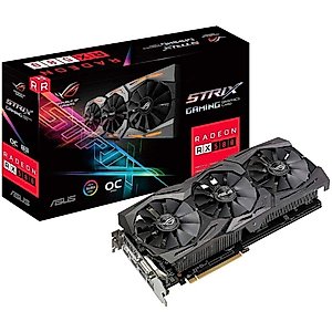 ASUS ROG-STRIX-RX580-O8G-GAMINGOC Edition GDDR5 DP HDMI DVI VR Ready AMD Graphics Card