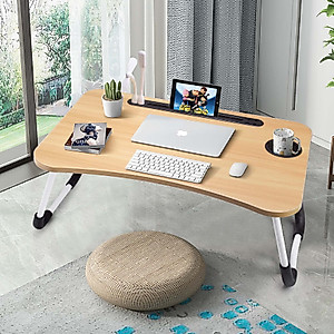 Slendor Laptop Desk Foldable Bed Table Folding Breakfast Tray Portable Lap Standing Desk Notebook Stand Reading Holder for Bed/Couch/Sofa/Floor