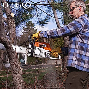 OZERO Leather Work Gloves Flex Grip Stretchable Tough Cowhide Work Gloves 1 Pair (Gold, Medium)