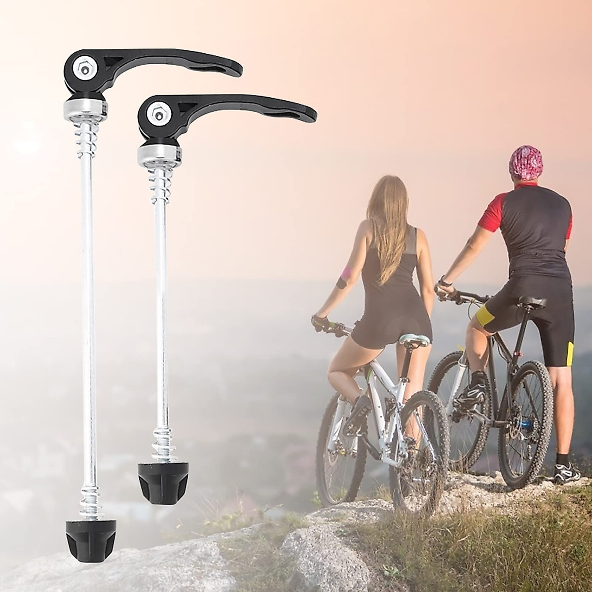 Alomejor Bike Skewer Quick Release Skewers Front & Rear Hub Skewers for Mountain Bike Road