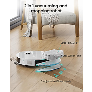 Lefant N3 Robot Vacuum and Mop Combo, Precision Mapping with Lidar & dToF Sensors, Max 4000Pa Suction, Ultrasonic Carpet Detection, Robotic Vacuum Cleaner with Sonic Mopping, WiFi/App/Alexa Control