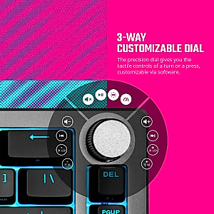 Cooler Master CK721 65% Hybrid Wireless 2.4GHz/Bluetooth Space Gray Mechanical Gaming Keyboard, Tactile Brown Switches, Customizable RGB, Ergonomic Design, 3-Way Dial, QWERTY (CK-721-GKTM1-US)