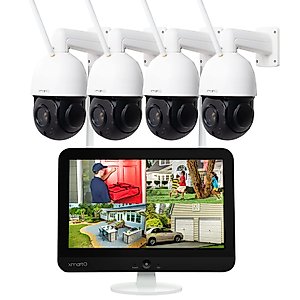 [AI Follow & 240x Zoom] XMARTO 2K Unicorn PRO Wireless Security PTZ Camera, 8CH 5MP HD NVR with 12.1" HD Screen and 4X Auto-Tracking PTZ WiFi Security Camera