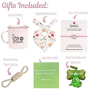 Dog Mom Gifts for Women - Adorable Gift Box for Dog Lovers Congratulate a Dog Mom Gift Basket - 6 Gifts Included - Dog Birthday Present - Puppy Gifts for New Dog Owner