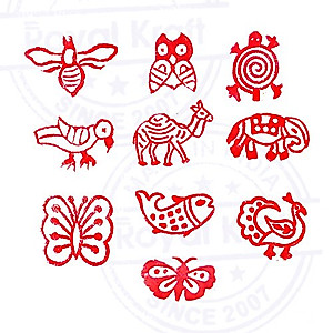 Pottery Printing Blocks Exquisite Small Bird Pattern Wooden Stamps (Set of 10)