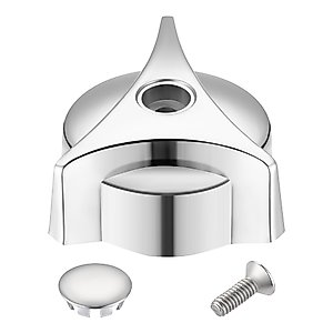 Dreyoo Shower Faucet Handle Replacement for T-31, Compatible with Symmons/Temptrol Tub and Shower Faucets, Shower Knob Replacement Single Handle with Screw and Plug Button, Metal, Chrome Plated