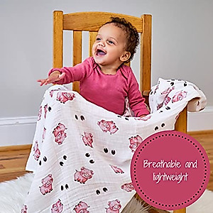 LollyBanks Swaddle Blanket | 100% Muslin Cotton | Gender Neutral Newborn and Baby Nursery Essentials for Girls and Boys, Registry | Farm 3 Pack