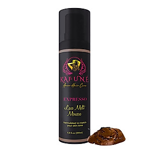Kafune Amor Premium Lace Melting Mousse - Tinted Quick-Drying Mousse for Lace Wigs, Natural Finish, Ideal for Braids and Baby Hairs - Expresso Dark Brown