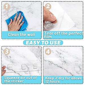 NEWJINXIN 12 Packs Shower Caddy Adhesive Hooks Replacement,No Drilling Strong Transparent Adhesive, Strong Sticker Hooks for Bathroom Shower Caddy，Storage Shelves and Kitchen Racks (3 Hooks)