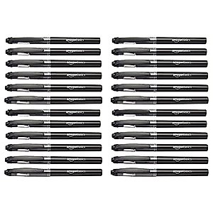 Amazon Basics Rollerball Pen, Micro Point (0.5mm), Black, 24 Pack