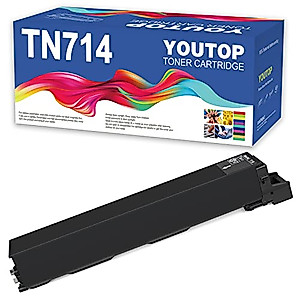 YOUTOP 1PK TN-714 TN714 (ACYP030) Black Toner Cartridge Compatible for Konica Minolta bizhub 750i