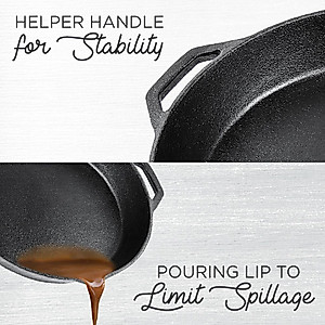 Fresh Australian Kitchen 12.5" Cast Iron Skillets Nonstick - Pre Seasoned Frying Pan Cookware Pan for Cooking