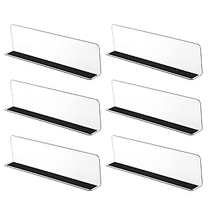 Baluue Storage Drawers Cabinets Divider Clear Shelf Dividers, L Shape Plastic Shelf Dividers 6Packs Magnetic Shelf Divider for Goods Separate Kitchen, Office Supermarket Use (6 CM) Clothing Shelf
