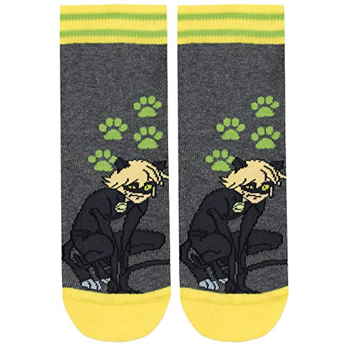 Miraculous Ladybug Boys' Cat Noir Socks Pack of 3 Size 13.5 to 4.5 Multicolored