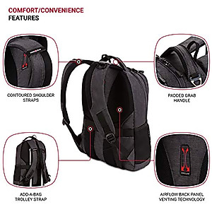 SwissGear Cecil 5505 Laptop Backpack, Charcoal, 18-Inch