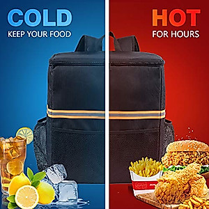 ISFC Thermal Food Delivery Backpack with Cup Holders,Insulated Pizza Delivery Bag Waterproof Food Warmer Backpack for Ubers,Doordash,Camping,Groceries Backpack