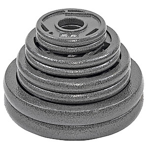 BalanceFrom Cast Iron Olympic 2-Inch Plate Weight Plate for Strength Training and Weightlifting, 85 LB Set (2x 2.5/5/10/25LB), Color #4, Multiple Packages