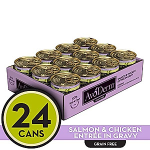 AvoDerm Natural Grain Free Salmon & Chicken Entrée in Gravy Wet Cat Food 3 oz (Pack of 24)