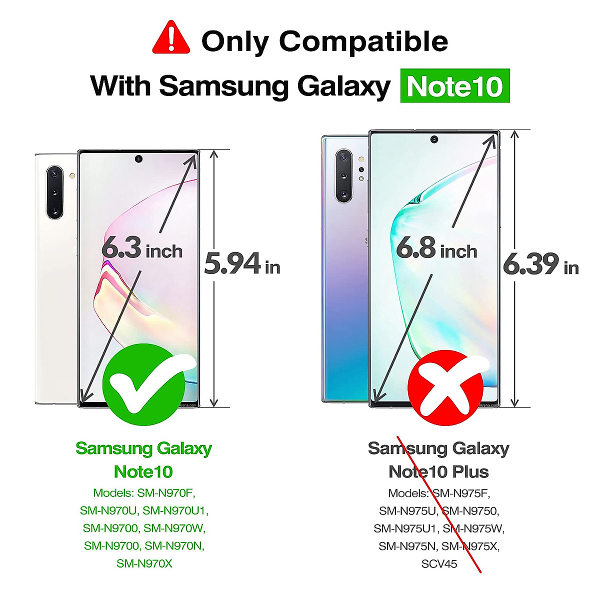 Rayboen Crystal Clear Case for Samsung Galaxy Note 10, Compatible with Samsung Galaxy Note 10, Crystal Clear, Wireless Charging Compatible, Clear Case