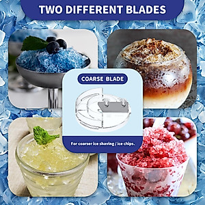 Shave Ice Attachment for KitchenAid Stand Mixer, Snow Cone Shaved Ice Machine, with Coarse and Fine Blades, 8 Ice Molds