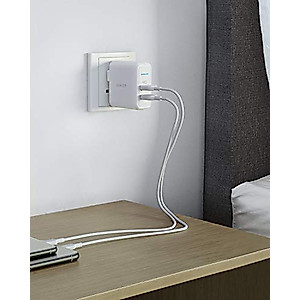 USB Charger, Anker Elite Dual Port 24W Wall Charger, PowerPort 2 with PowerIQ and Foldable Plug, for iPhone 11/Xs/XS Max/XR/X/8/7/6/Plus, iPad Pro/Air 2/Mini 3/Mini 4, Samsung S4/S5, and More