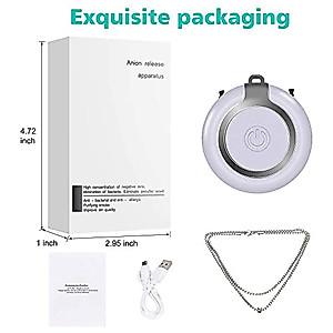 Air Purifier Personal Necklace, Portable Mini Air Cleaner for Kids, Adult, Pet Smel, USB Charging Air Travel Freshener for Home Office Bedroom ( Purple)