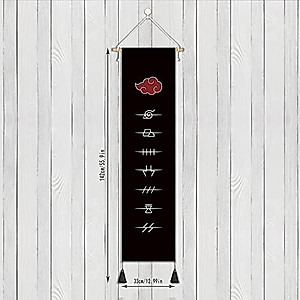 DigiTizerArt Hanging Poster Canvas Wall Art Banner Manga Series | Wall Hanging Tapestry Decoration For Anime Fans | 33 x 135 cm (leaf village symbol)