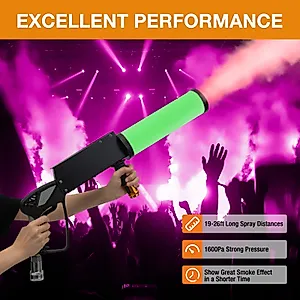 TFCFL CO2 Fog Machine Handheld CO2 Jet Machine CO2 Fog Gun LED RGB Mixed CO2 Spray Cannon DJ Effects Smoke Machine for Concert Party Bar Club