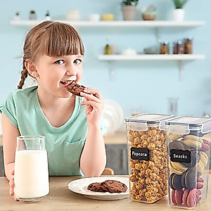 Lifewit 24pcs Airtight Food Storage Containers with Universal Lids, Plastic Cereal Containers Storage Set with Labels Marker in Kitchen Pantry, Sugar Flour Dry Food, BPA Free