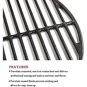 Hongso 18 3/16 Inch Porcelain Coated Cooking Grid Grates Polished Non-Stick Replacement for Large Big Green Egg, Vision Grill VGKSS-CC2, B-11N1A1-Y2A, Accessories,Other Kamado Grill, PCI991