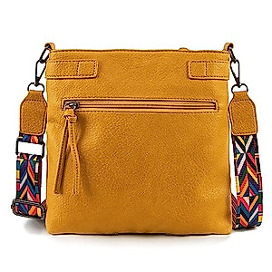 Montana West Crossbody Bag for Women Multi Pocket Leather Shoulder Purses and Handbags Pocketbooks for Travel,MWC-100AYEL