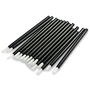 Huachnet Disposable Lipstick Gloss Wands with Soft Brush Head Makeup Kits-Pack of 100 (Black-Nylon Hair Lip Brush)