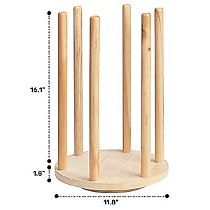 PARANTA Wooden Boots Storage Rack, 3-Pair Tall Boots Holder, Stand-Alone Rotatable Shoe Organizer, Natural