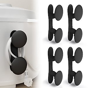 Cord Organizer for Appliances, Cord Holder Cord Wrapper Kitchen Gadgets Cord Organizer Stick On Kitchen Appliances, Mixer, Air Fryer, Coffee Maker, Multifunctional Adhesive Wall Hooks (4Black)