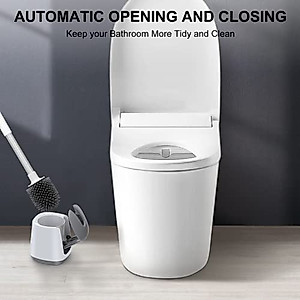 SetSail Silicone Toilet Brush and Holder, Automatic Toilet Bowl Brushes for Bathroom Ventilated Toilet Cleaner Brush for Toilet Scrubber Cleaning