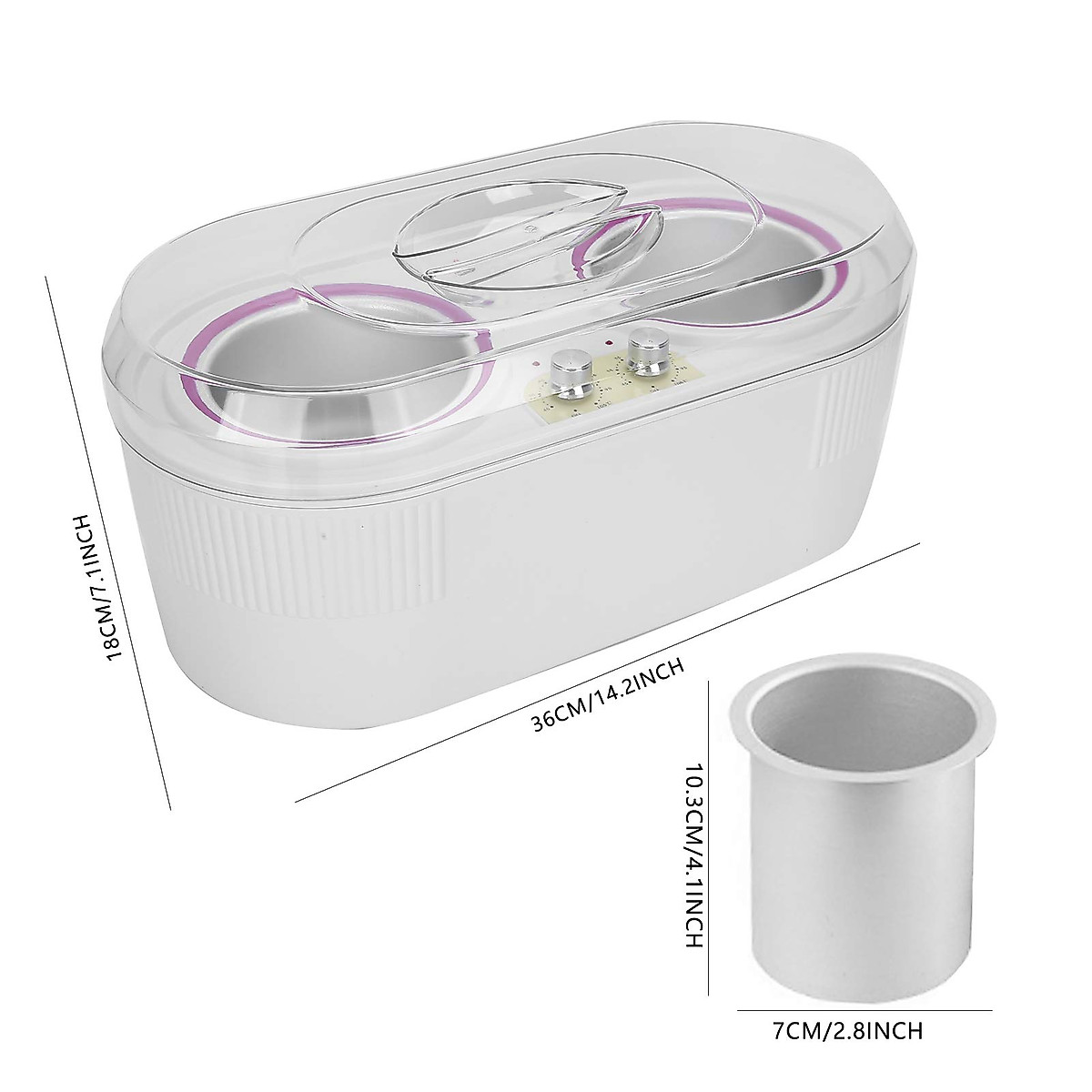 Liphontcta Double Wax Warmer, Professional Electric Wax Heater Large Wax Warmer Wax Melter Wax Supplies for Hair Removal with Adjustable Temperature for Salon(#2)