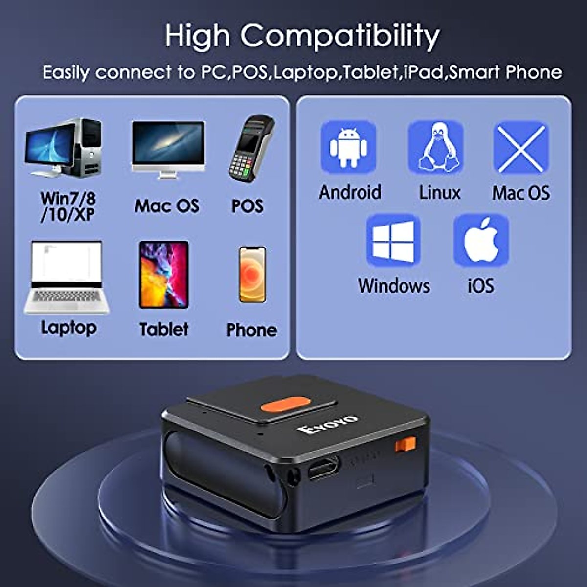 Eyoyo Wearable Glove 1D Bluetooth Barcode Scanner, Left&Right Hand Wearable,1D Finger Trigger Wireless Bar Code Reader Inventory with Retractable Lanyard Compatible with iPhone iPad Android Tablet