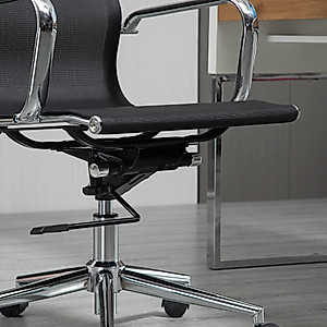 Vinsetto Mesh Office Chair, Swivel Desk Chair with Adjustable Height, Armrests and Tilt Function, Black