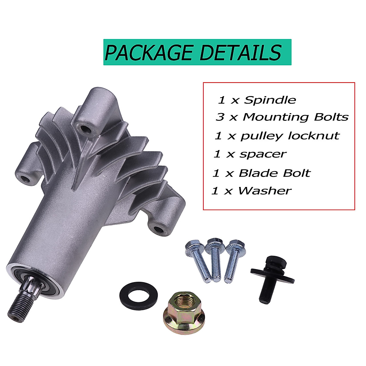 JEENDA 2PCS Spindle Mandrel Assembly 130794 AYP130794 532130794 128285 285-456 128774 with 3 Mounting Bolts for AYP Craftsman Poulan Husqvarna, WET1742ST, Fits 42 inch Deck LT1000 HeavyDuty