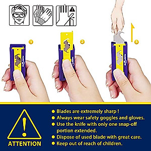 MANUFORE Hook Utility Knife Blades Dispenser Heavy Duty Blades SK5 Steel 40 pack