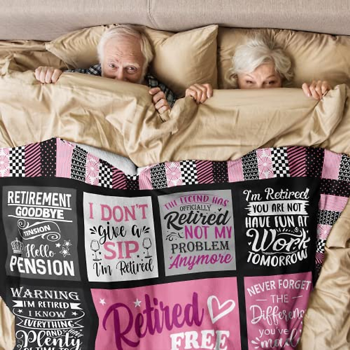 kituzol Happy Retirement Gifts Blanket 50"x60" - Retirement Gifts for Women 2023 - Best Retirement Gifts - Coworker Leaving Gifts for Women - Goodbye Gift Blanket - Farewell Gifts for Coworker Boss