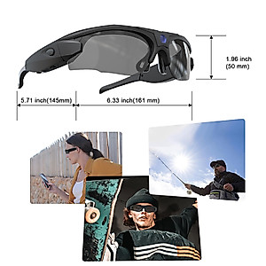 RERBO Camera Sunglasses, WiFi Video Glasses HD 1080P with Polarized UV 400 Lens for Cycling, Camping, Driving,Traveling(Include 32GB Card)