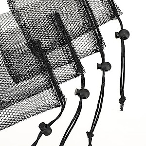 COMNICO Small Mesh Bags, 12Pcs Nylon Storage Bags for Washing Machine Black Mesh Drawstring Bag Portable Travel Stuff Bags with Sliding Drawstring for Travel Sports Storage Toy Outdoor Activities